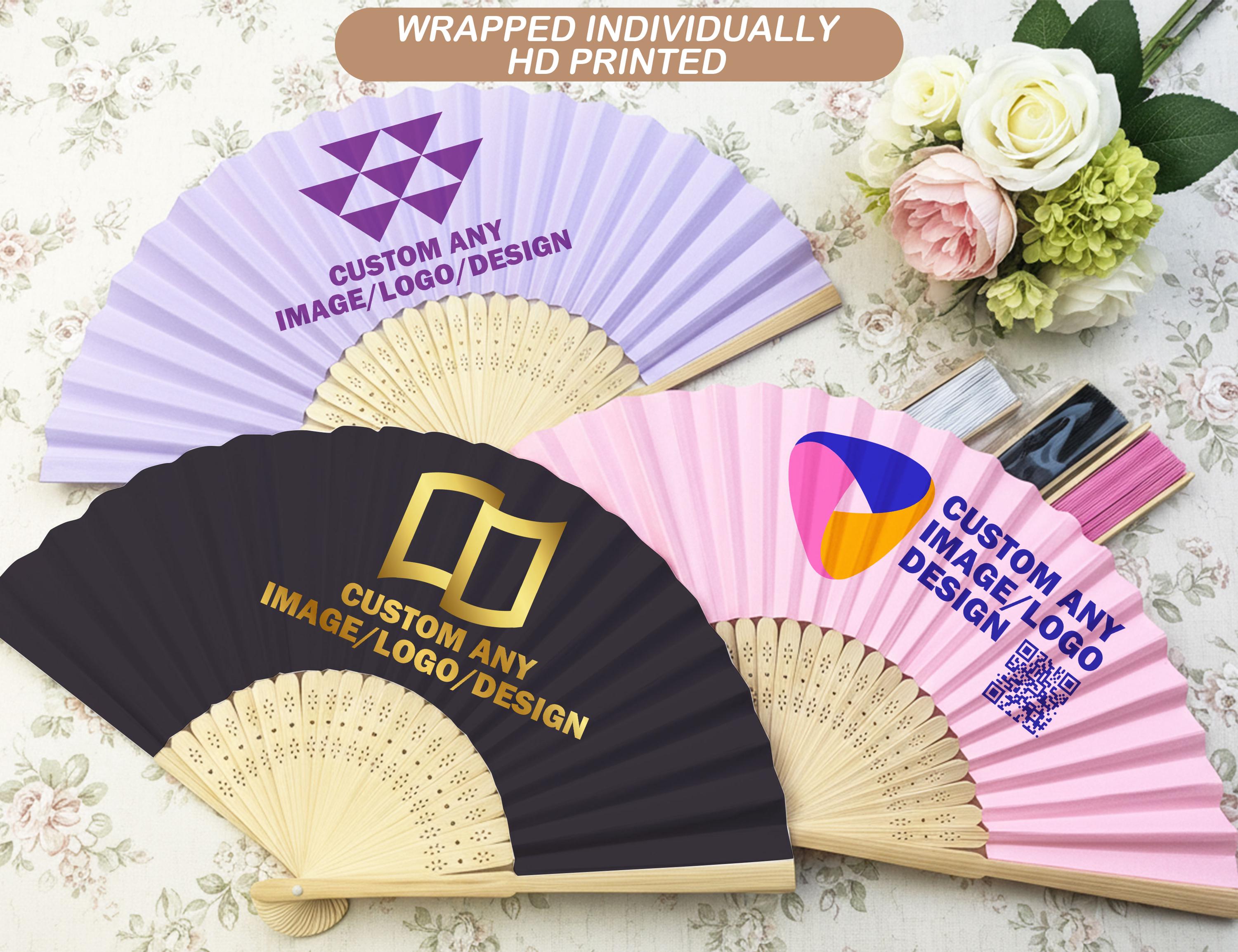 Custom Personalized Text Logo Folding Fan, Personalized Hand Fan for ...
