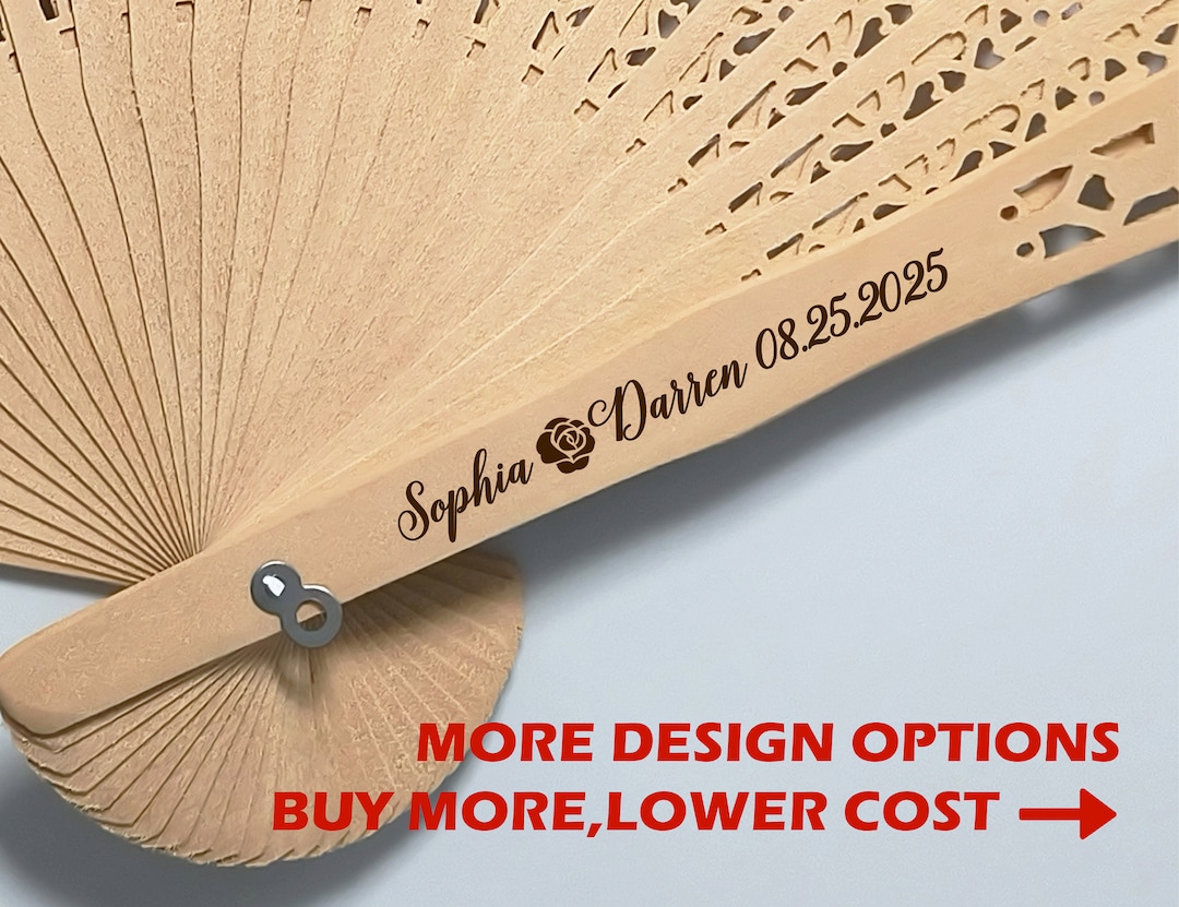 Personalized Hand Fans, Wedding Favors for Guests, Custom Wooden Fan ...
