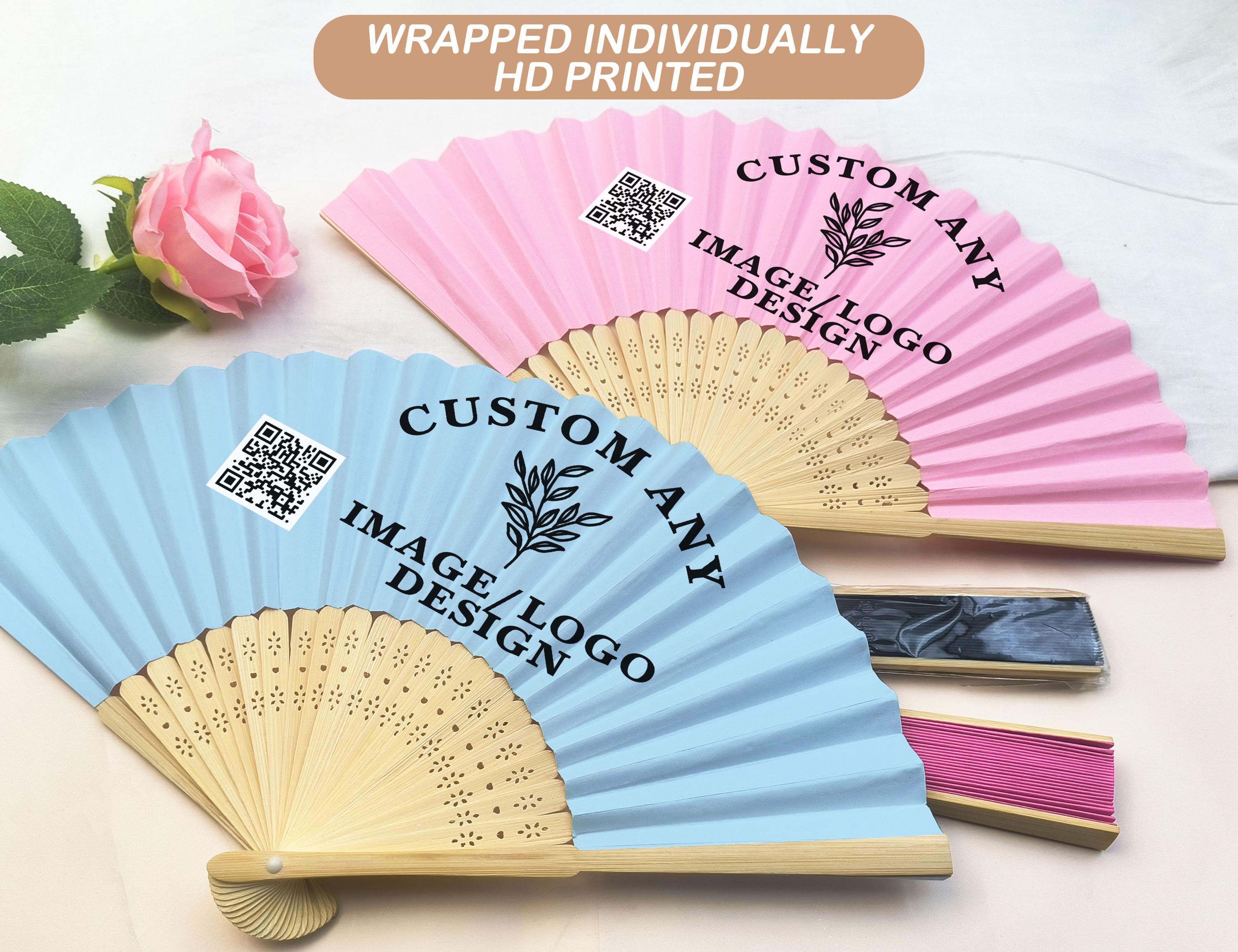 Custom Personalized Text Logo Folding Fan, Personalized Hand Fan for ...