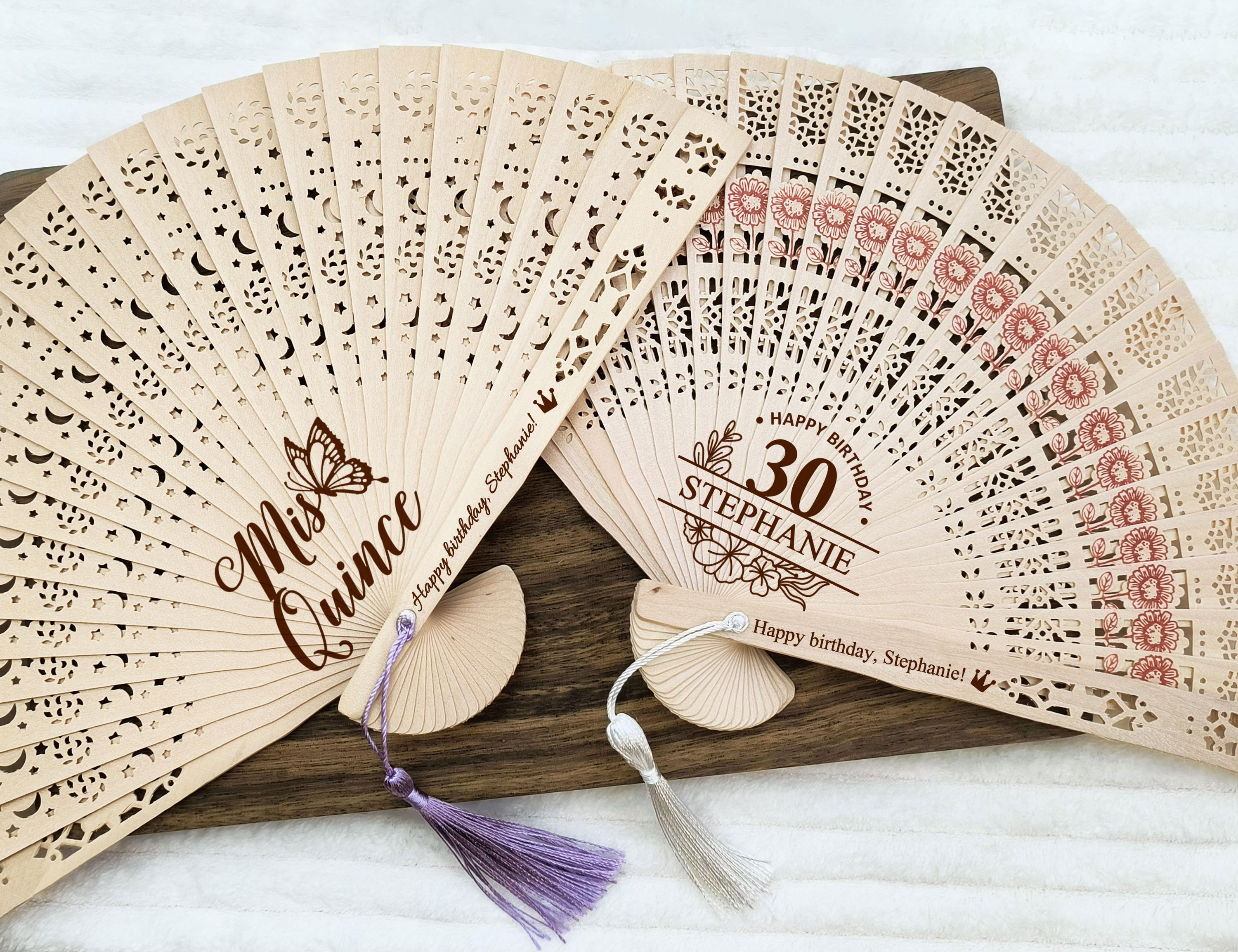 Personalized Birthday Wooden Fans With Tassel/custom Birthday ...