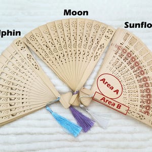 Bulk Sandalwood Graduation Fans With Tassel / Personalized Wooden Fan ...