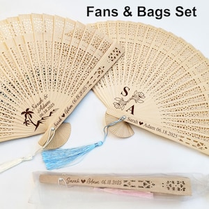 Personalized Wedding Fan With A Tassel, Wedding Guest Favors ...