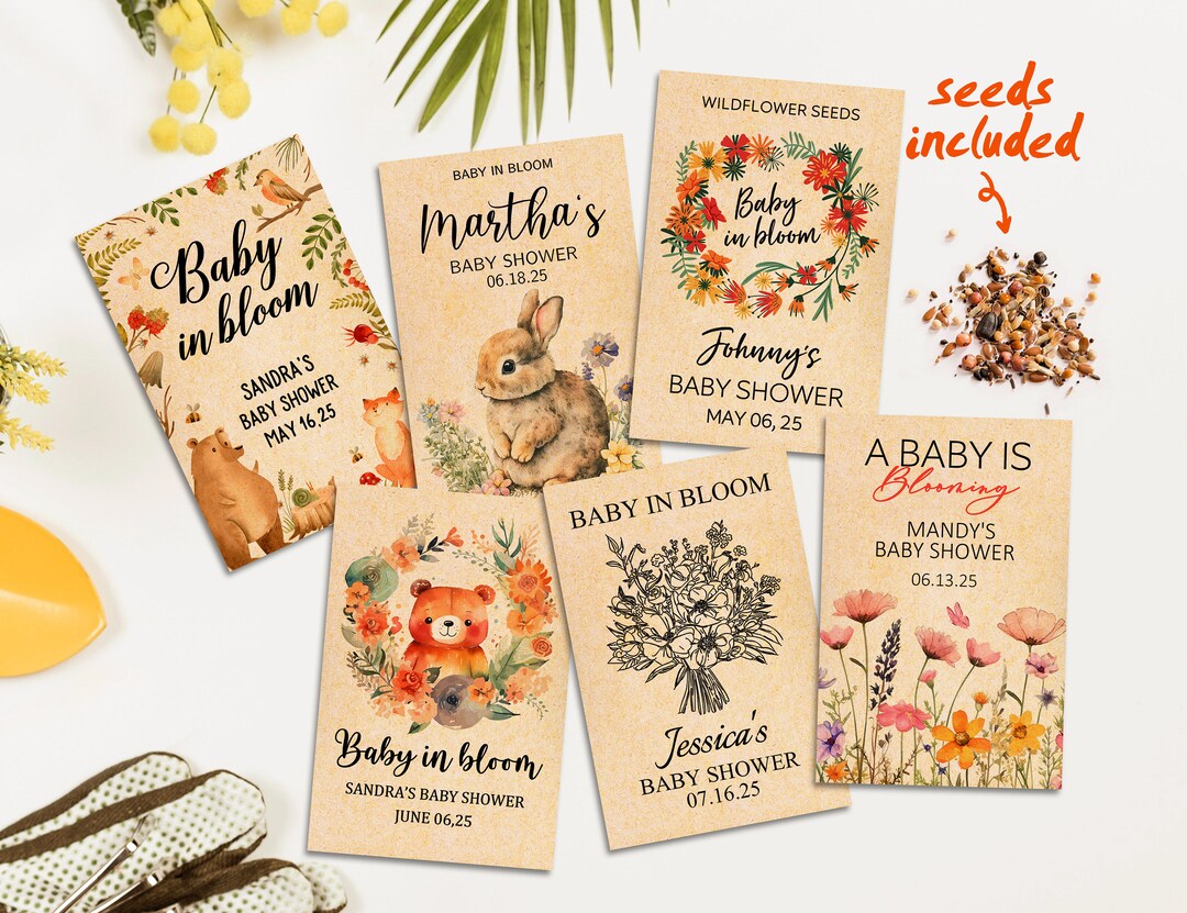 Personalized Baby Shower Seed Packet/bulk Baby Shower Favor/custom Seed ...