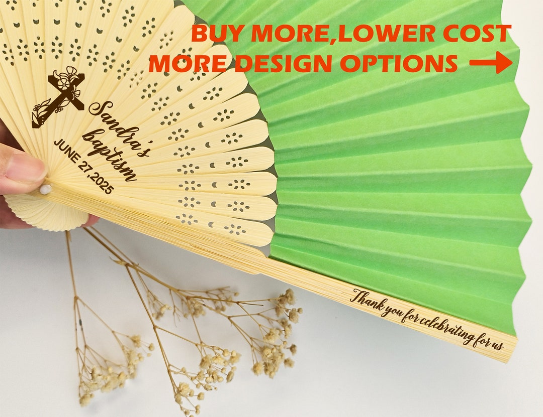 Coconut Baptism Fans in Bulk Paper Hand Fans Baptism Gifts for Baby ...