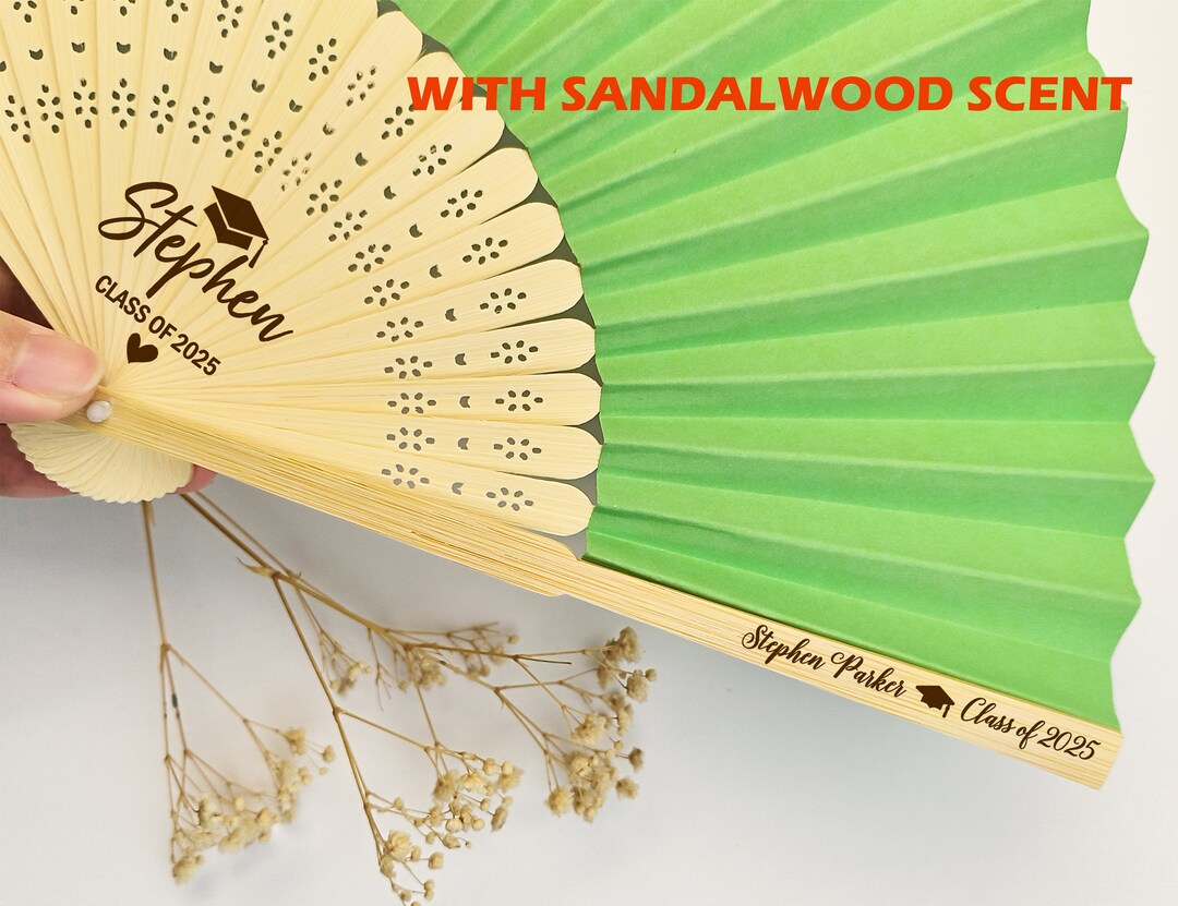 Sandalwood Fragrance Graduation Fans Hand Fans Personalized Graduation ...