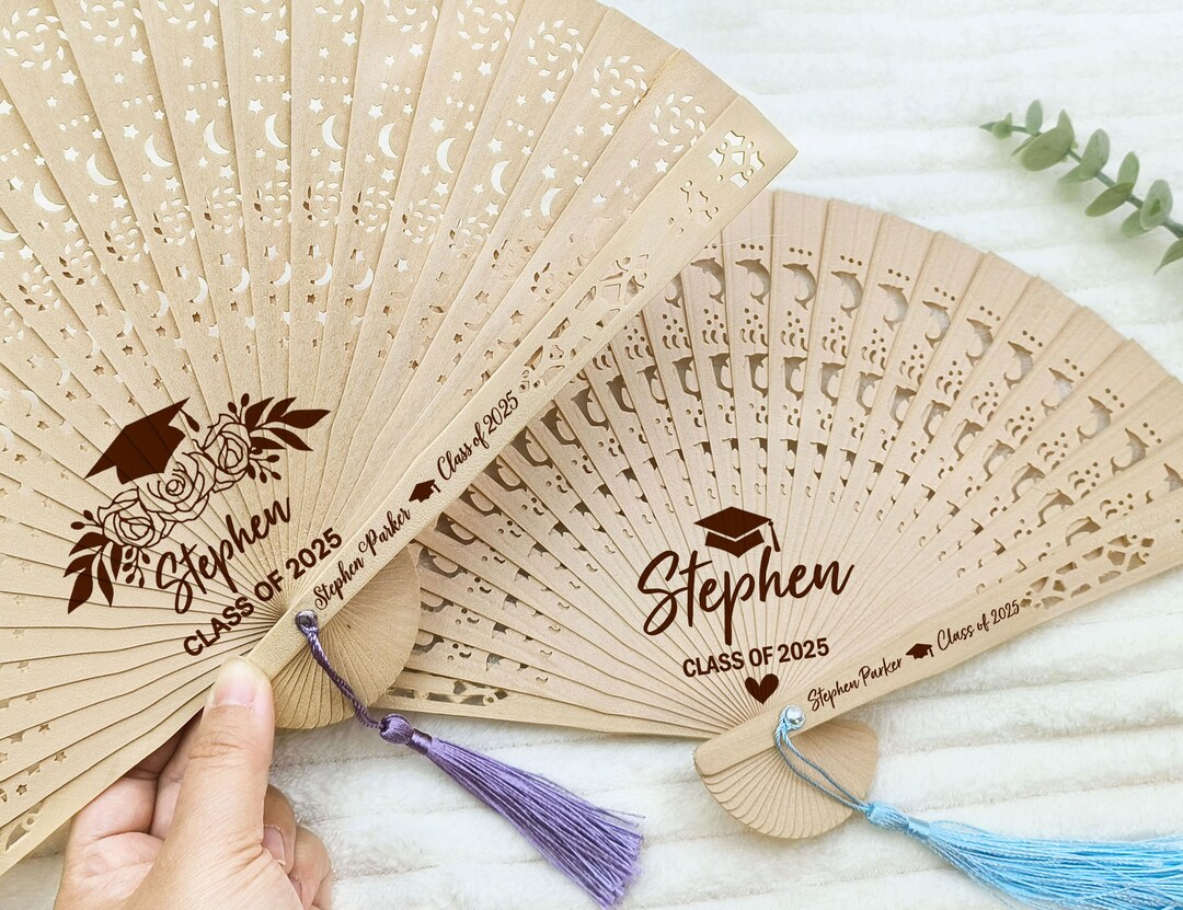 Sandalwood Graduation Fans in Bulk, Personalized Gift for Graduation ...