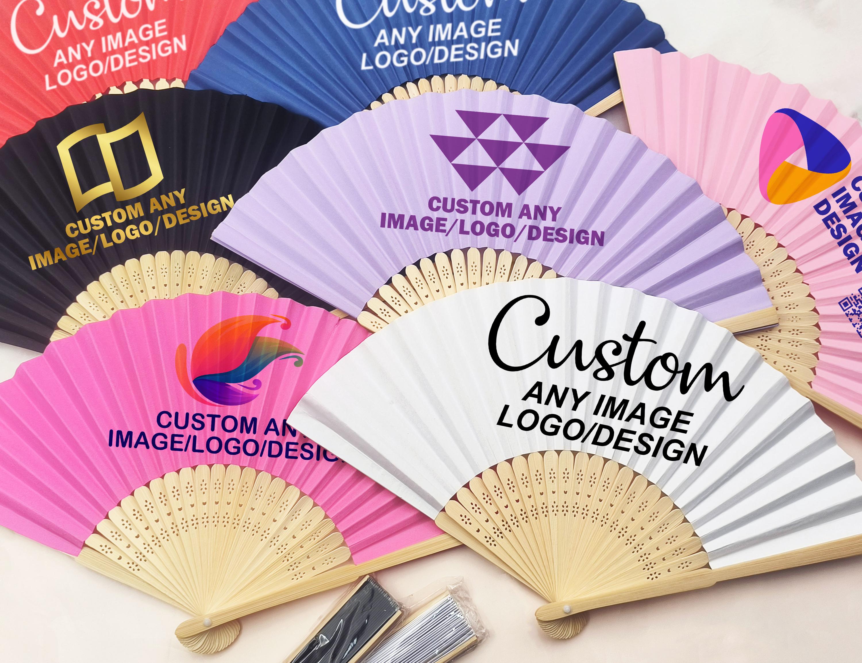 Custom Personalized Text Logo Folding Fan, Personalized Hand Fan for ...