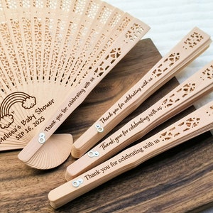 Bulk Baby Shower Party Favor Hand Fans Baby Gift Baby Name Gift Custom ...