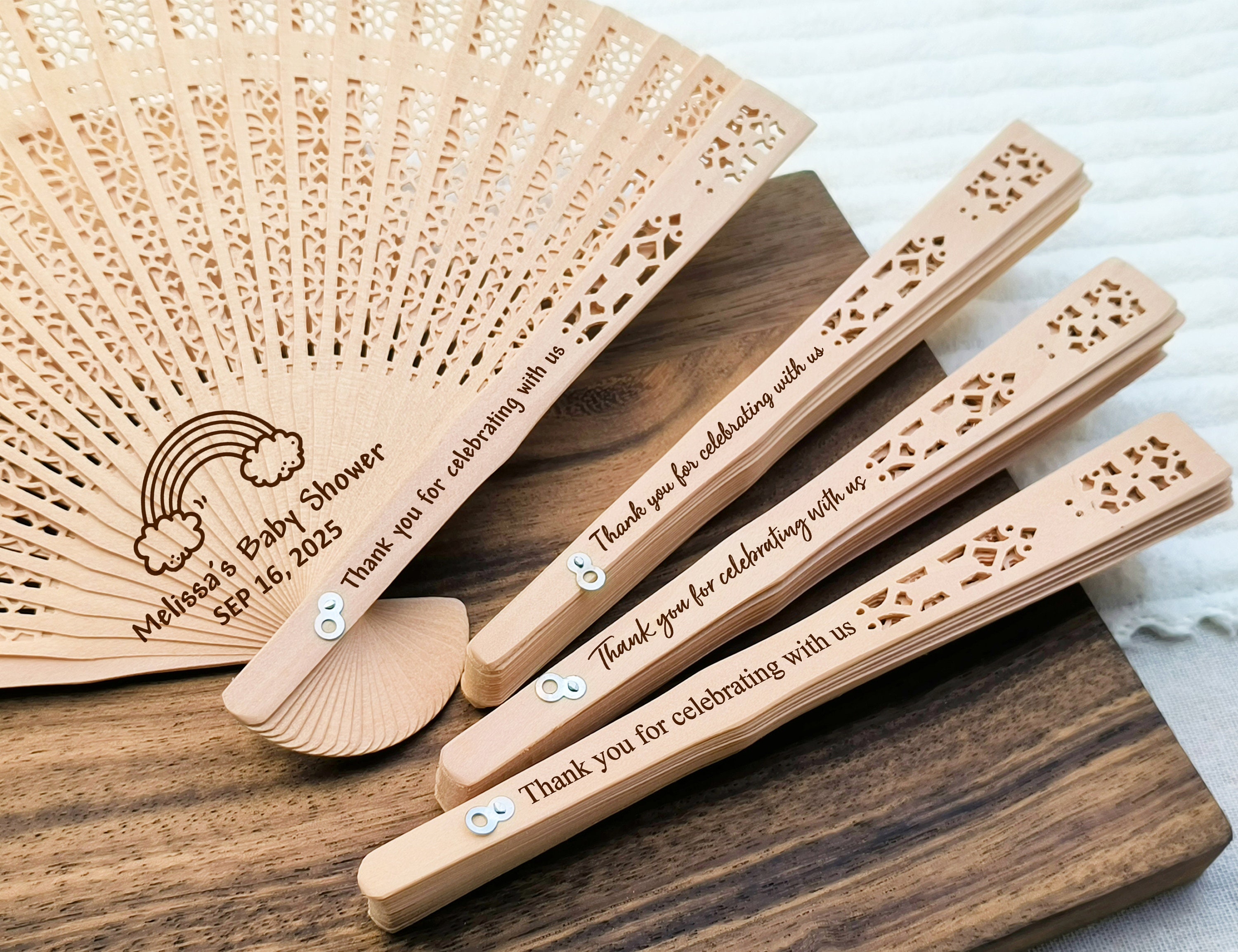 Bulk Baby Shower Party Favor Hand Fans Baby Gift Baby Name Gift Custom ...