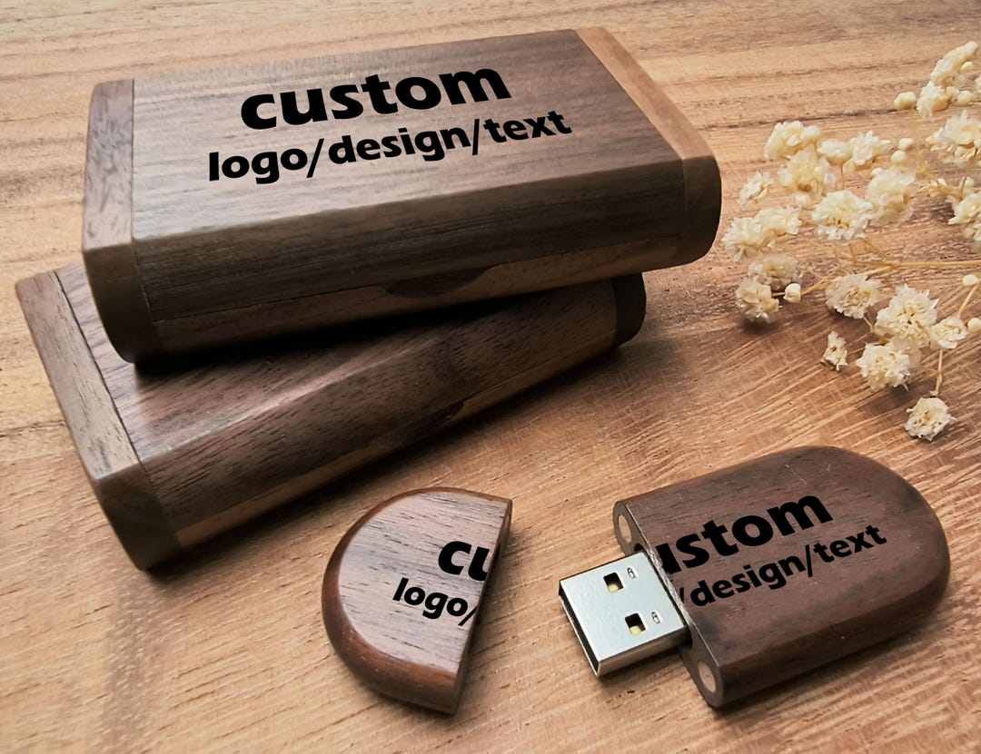Custom Business Logo Wooden USB Drive, Personalized Wooden USB Drive ...