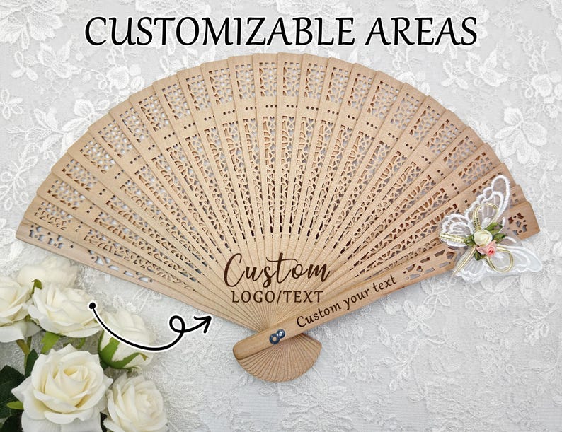 Custom Folding Hand Fan With Bow/personalized Sandalwood Fan/bulk ...