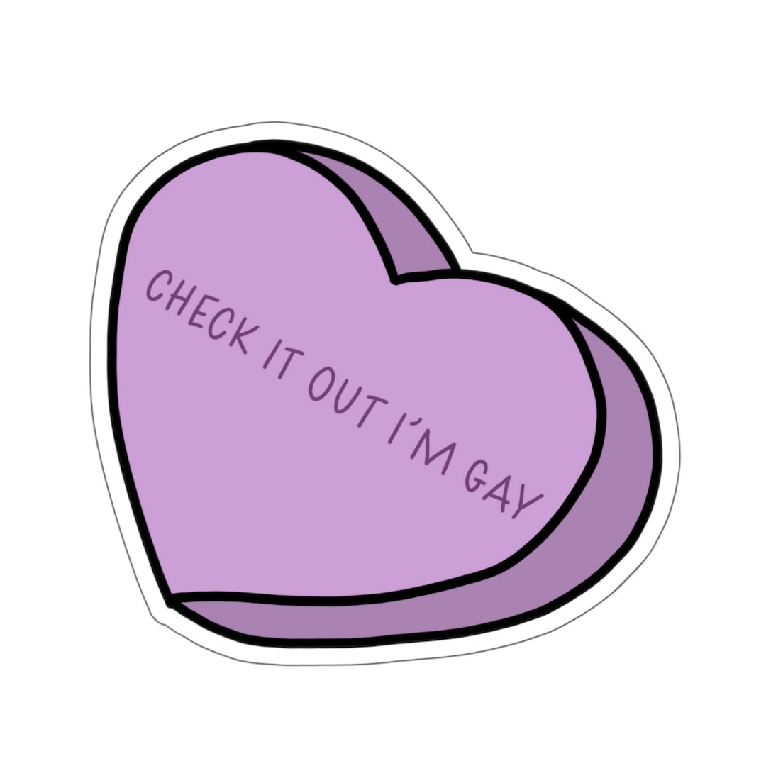 Ragh Barkrock "check It Out, I'm Gay" Candy Heart Sticker | Dimension ...