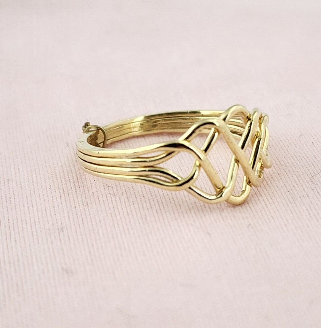 14K Yellow Gold 4 Band Puzzle Ring - Etsy