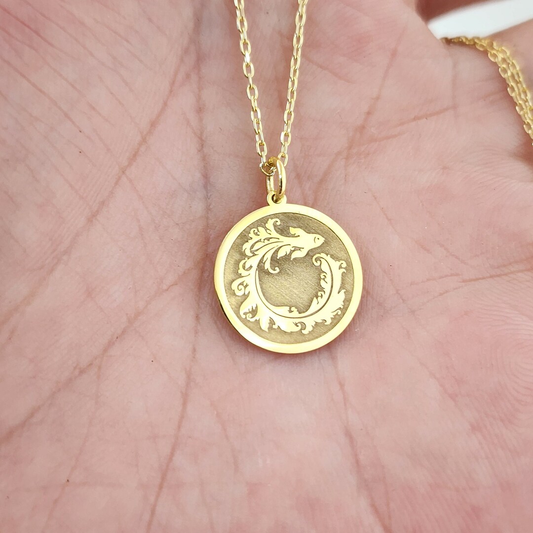 14k Solid Gold Betta Fish Pendant Necklace: Personalized Animal Jewelry ...