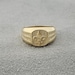 14k Gold Fleur De Lis Signet Ring - Handmade Men's Ring With Lotus ...