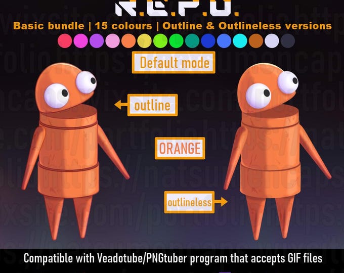 Animated Green REPO Pngtuber / Giftuber | 4 Expressions, Ready-to-use ...