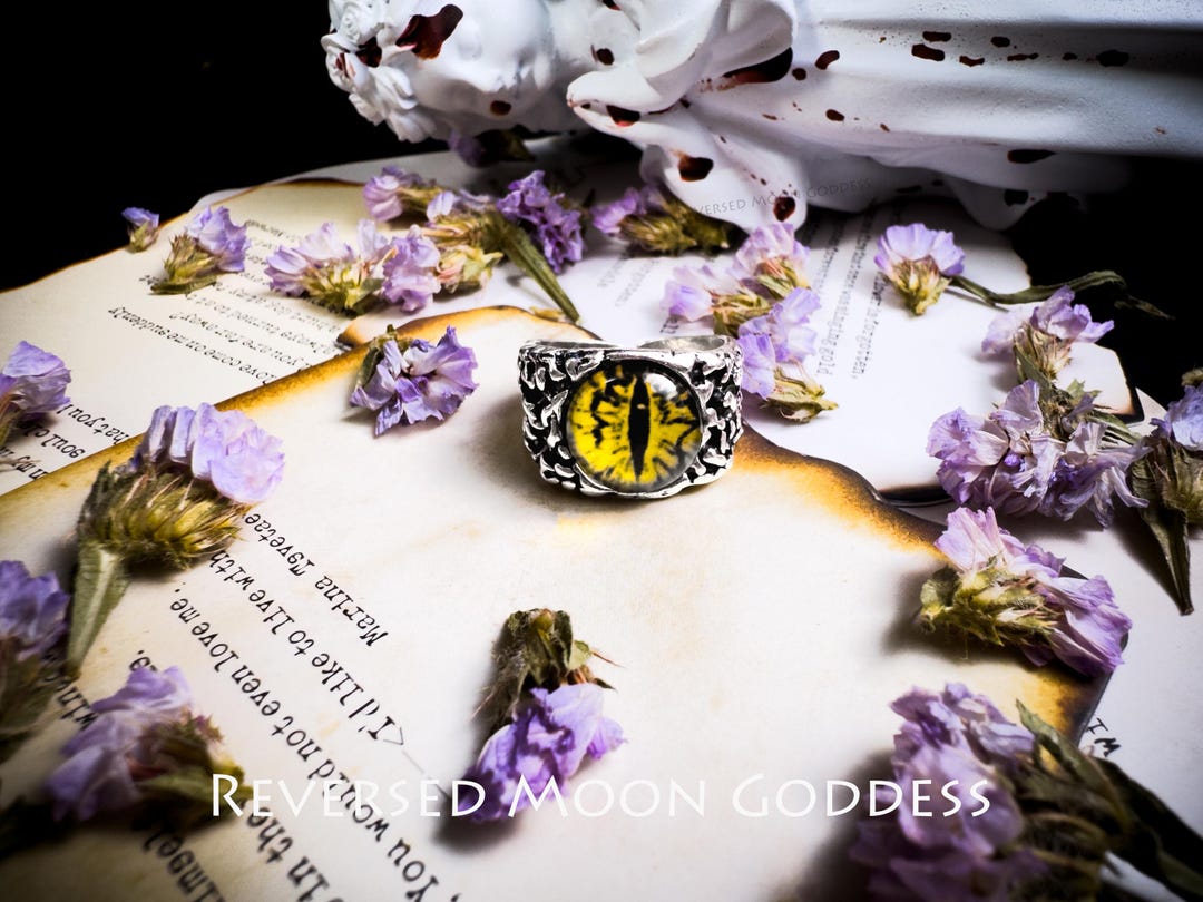 Gothic Evil Eye Demon Ring, Adjustable Vintage Devil’s Eye Jewelry ...