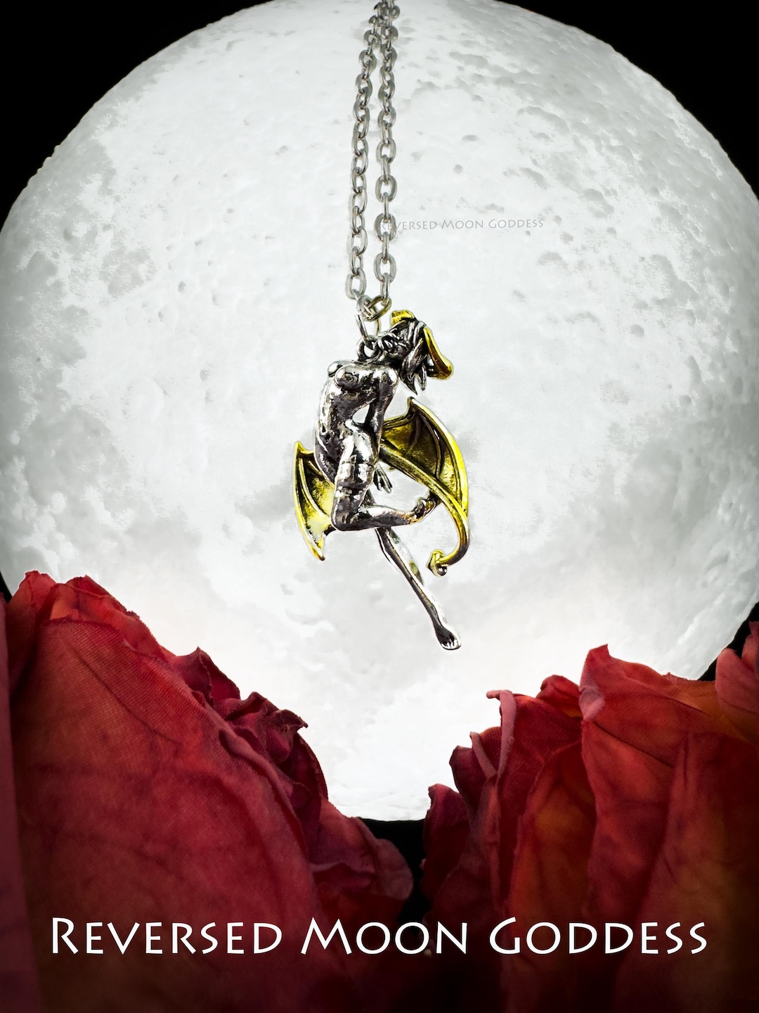 Agrat Succubus Pendant: Gothic Devil Angel Necklace, Wealth Charm - Etsy