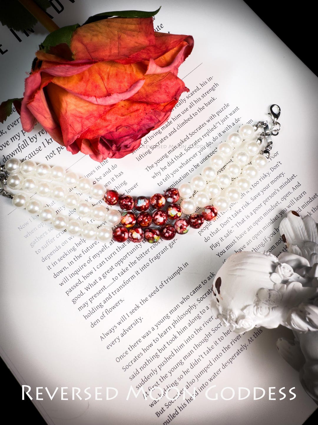 Gothic Blood Pearl Bracelet, Halloween Vampire Accessory, Red Tassel ...