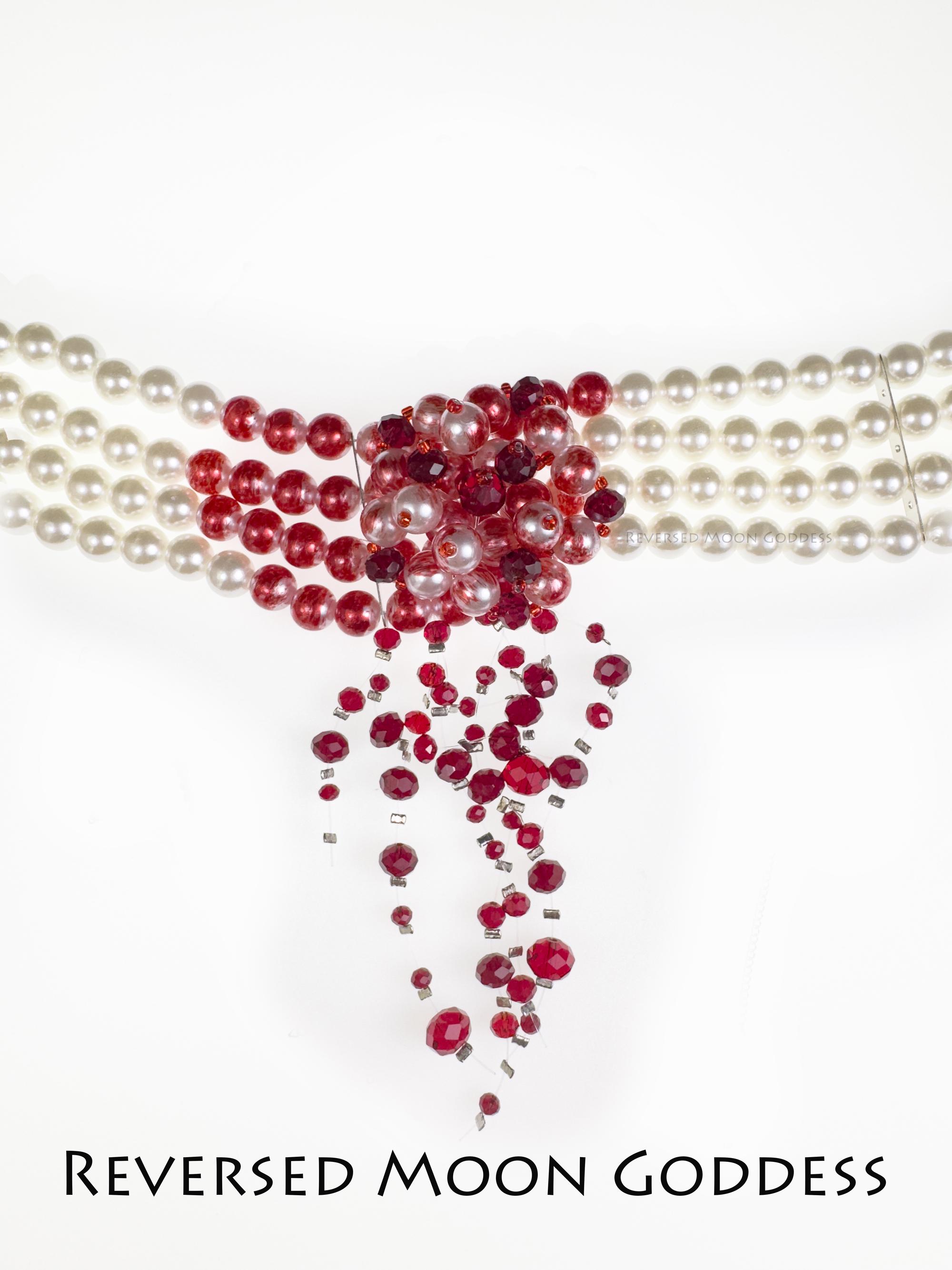Gothic Bloody Pearl Necklace , Halloween Vampire Jewelry , Multilayer ...