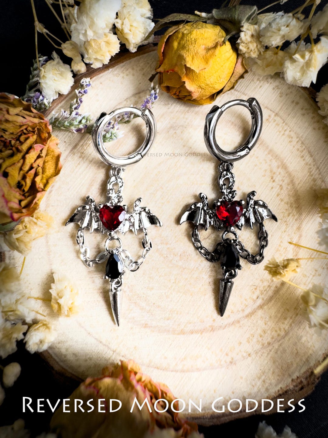 Gothic Devil Wing Earrings, Halloween Evil Eye Jewelry, Dark Lolita ...