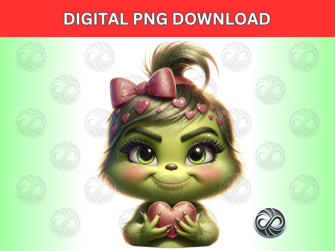 Bebé Grinch Corazón Png, Grinchmas Png, Navidad png, Día de San ...