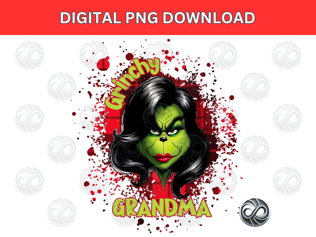 Grinchy Grandma Png, Grinch Grandma Png, Christmas Vibes PNG ...