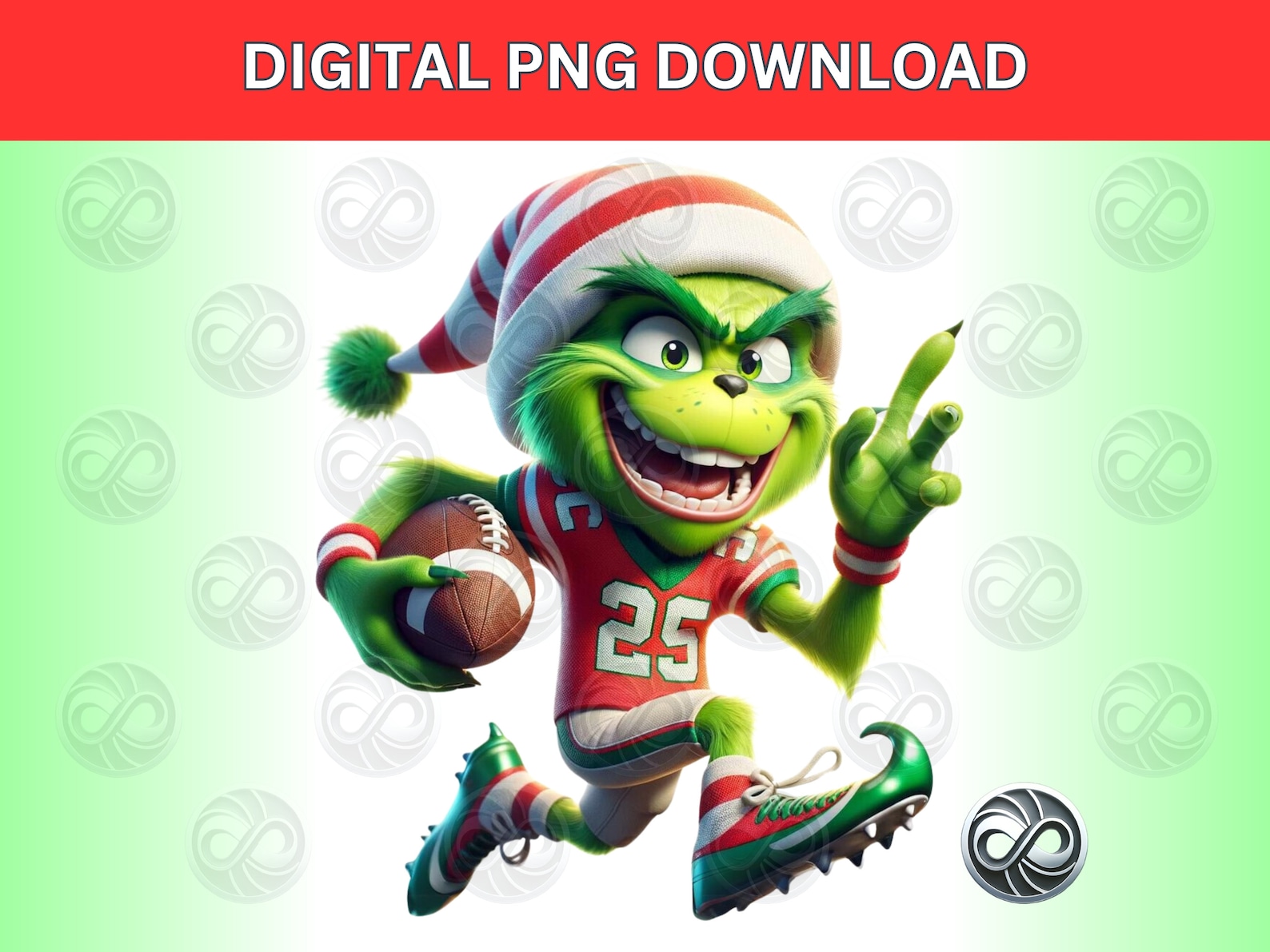 Grinch Football Player Png Football Grinch Png Holiday Png - Etsy