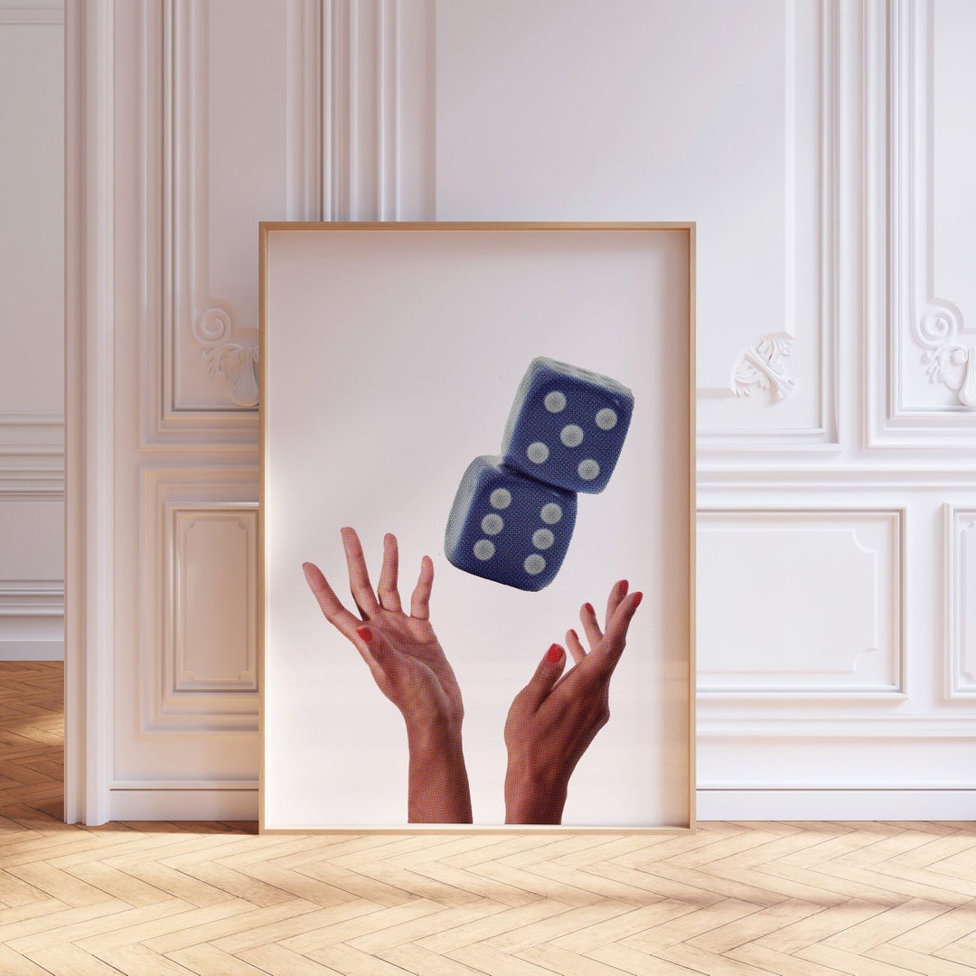 Dice Toss | Digital Download Print | Aesthetic Living Room Decor | Cute ...