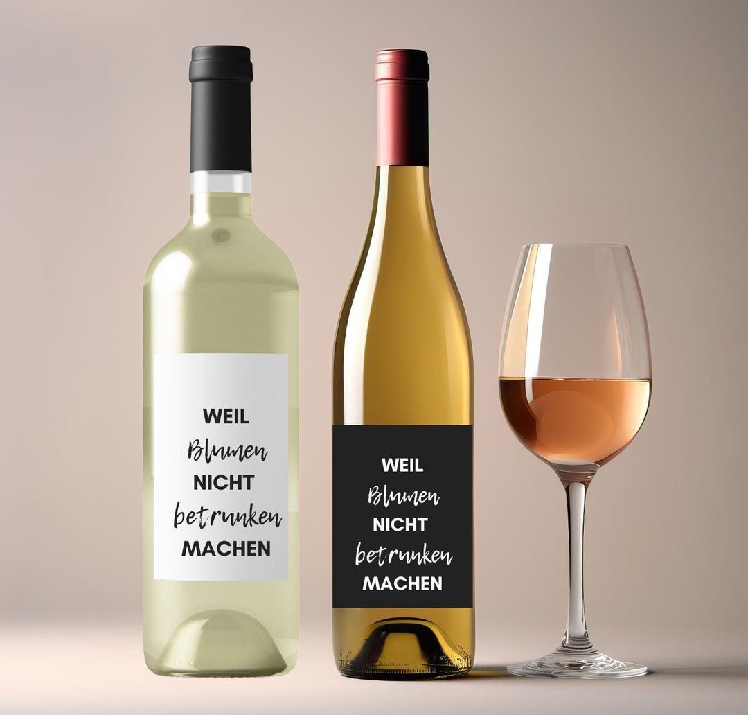Funny Bottle Banderole I Bottle Label Wine Bottles for Wine Lovers I ...