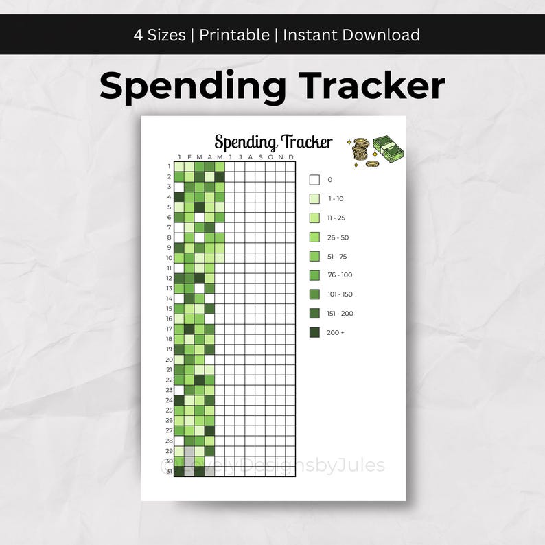 Spending Tracker Printable | Expense Tracker PDF | Budget Planner ...