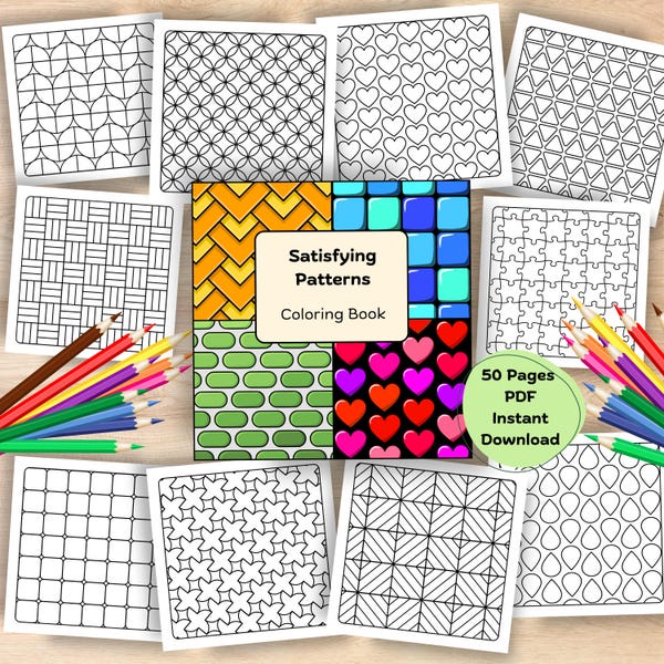 Square Coloring Book - Etsy