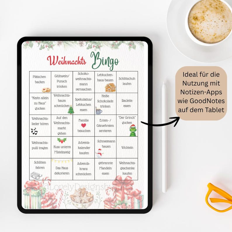 Weihnachts Bingo Vorlage | Weihnachtsaktivitäten Spiel | Digitaler ...