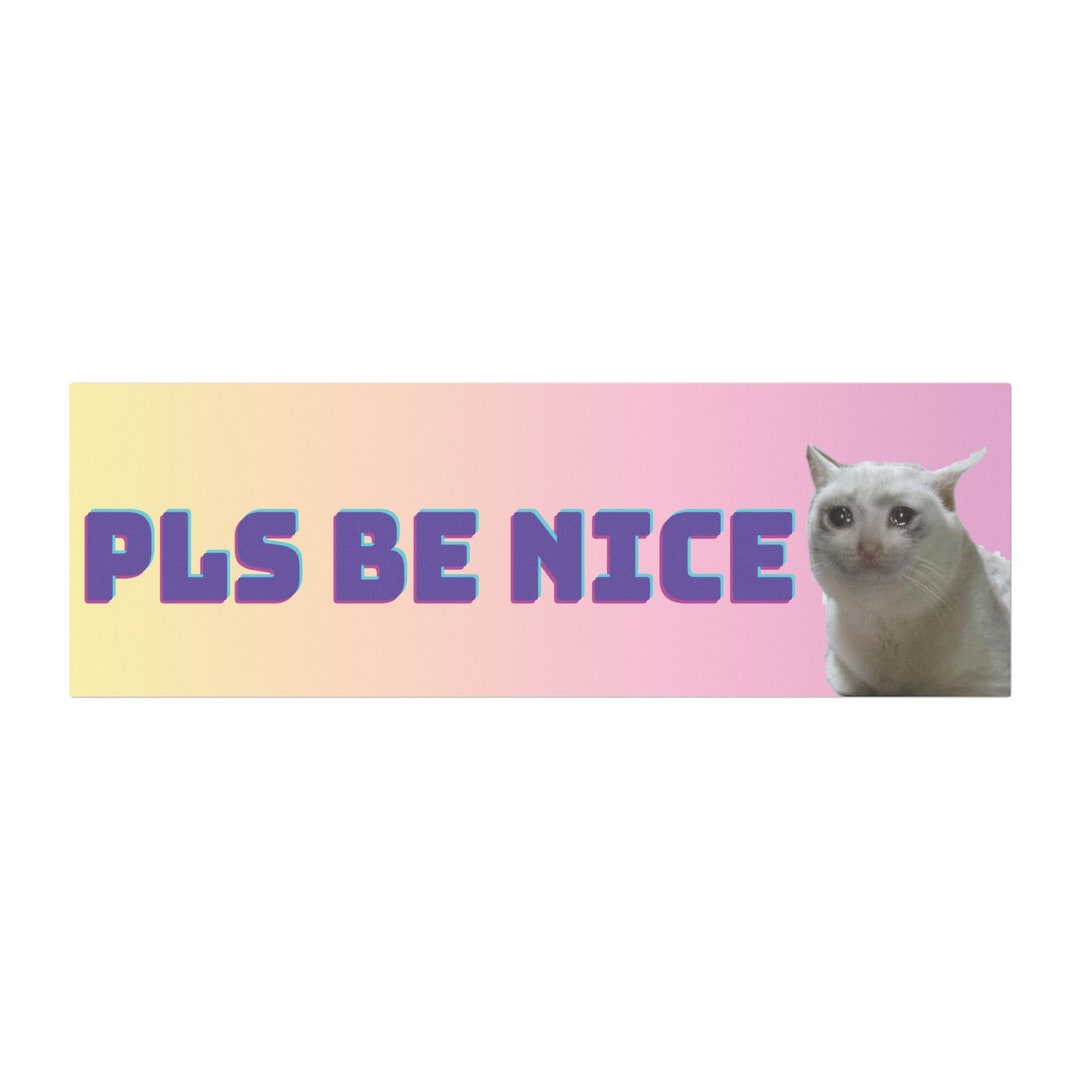 Please Be Nice Bumper Sticker AND Magnet Funny Meme Sticker Waterproof ...