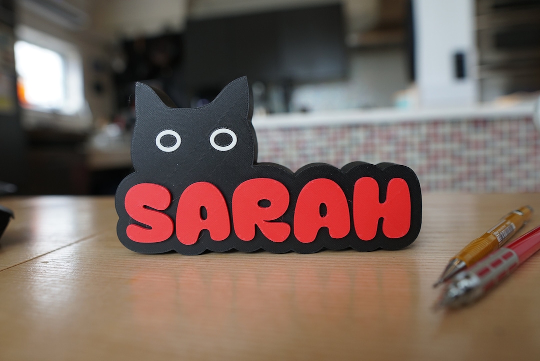 Kitty Cat Name Plate in Multiple Colors, Personalized Gift for Nurse ...