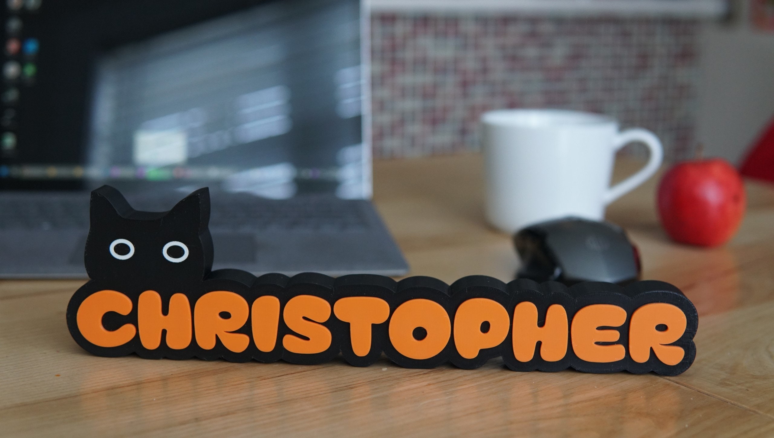 Kitty Cat Name Plate in Multiple Colors, Personalized Gift for Nurse ...