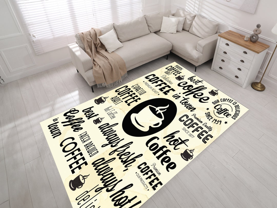 Personalized Coffee Themed Rug, Barista Rug, Coffee Decor, Coffee Shop ...