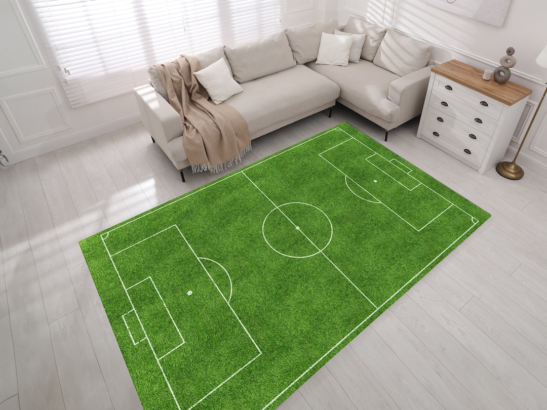 Football Rug, Soccer Field Area Rug, Gift for Football, Sports Decor ...
