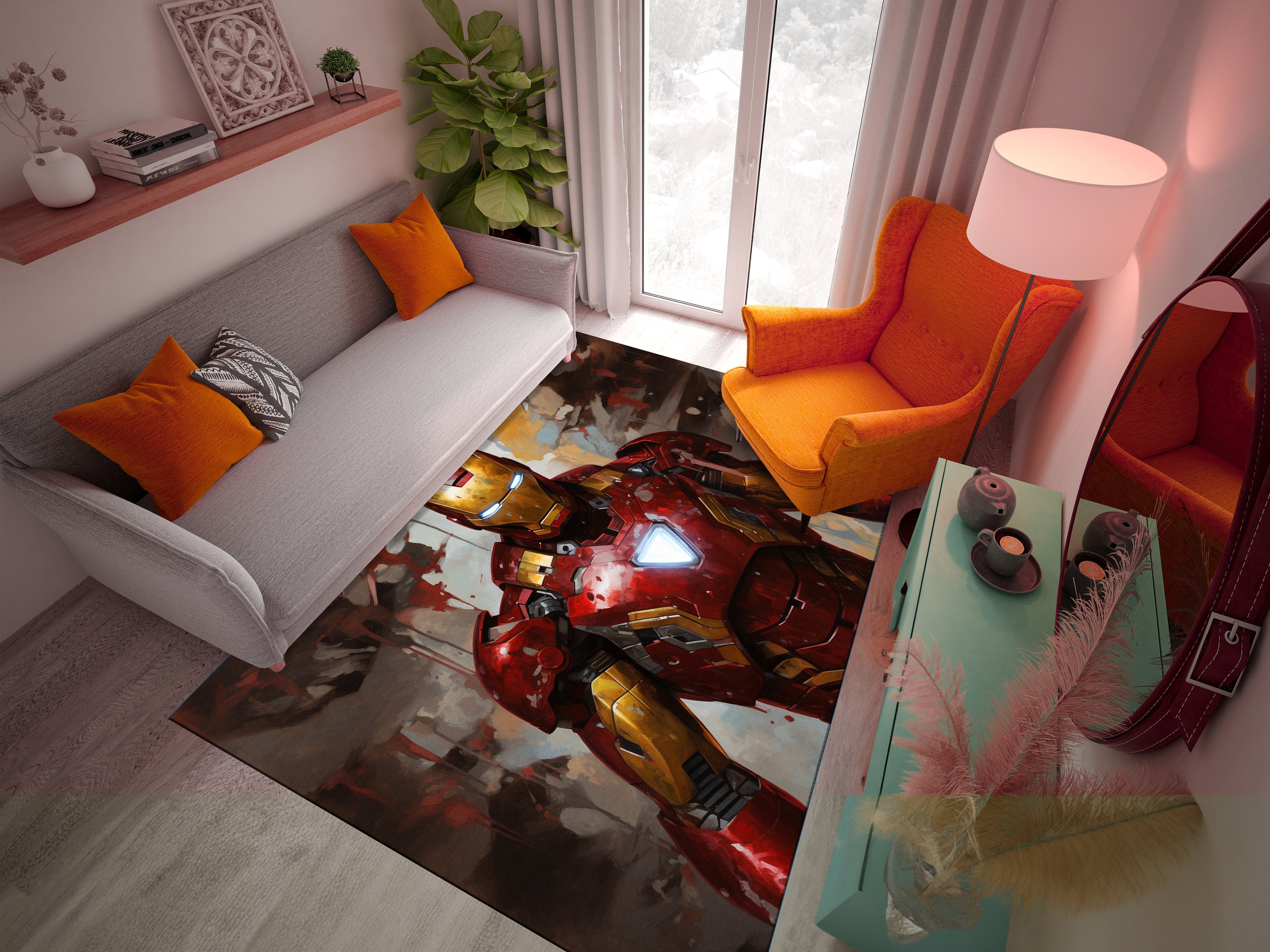 Iron Man Rug, Superhero Rug, Cartoon Rug, Custom Rug, Outdoor Rug ...