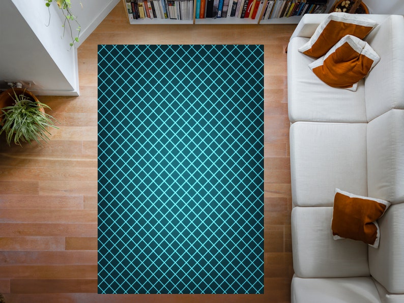 Hexagon Patterned Game Rug, E-spor Rug, Neon Look Rug, Gaming Room Rug ...