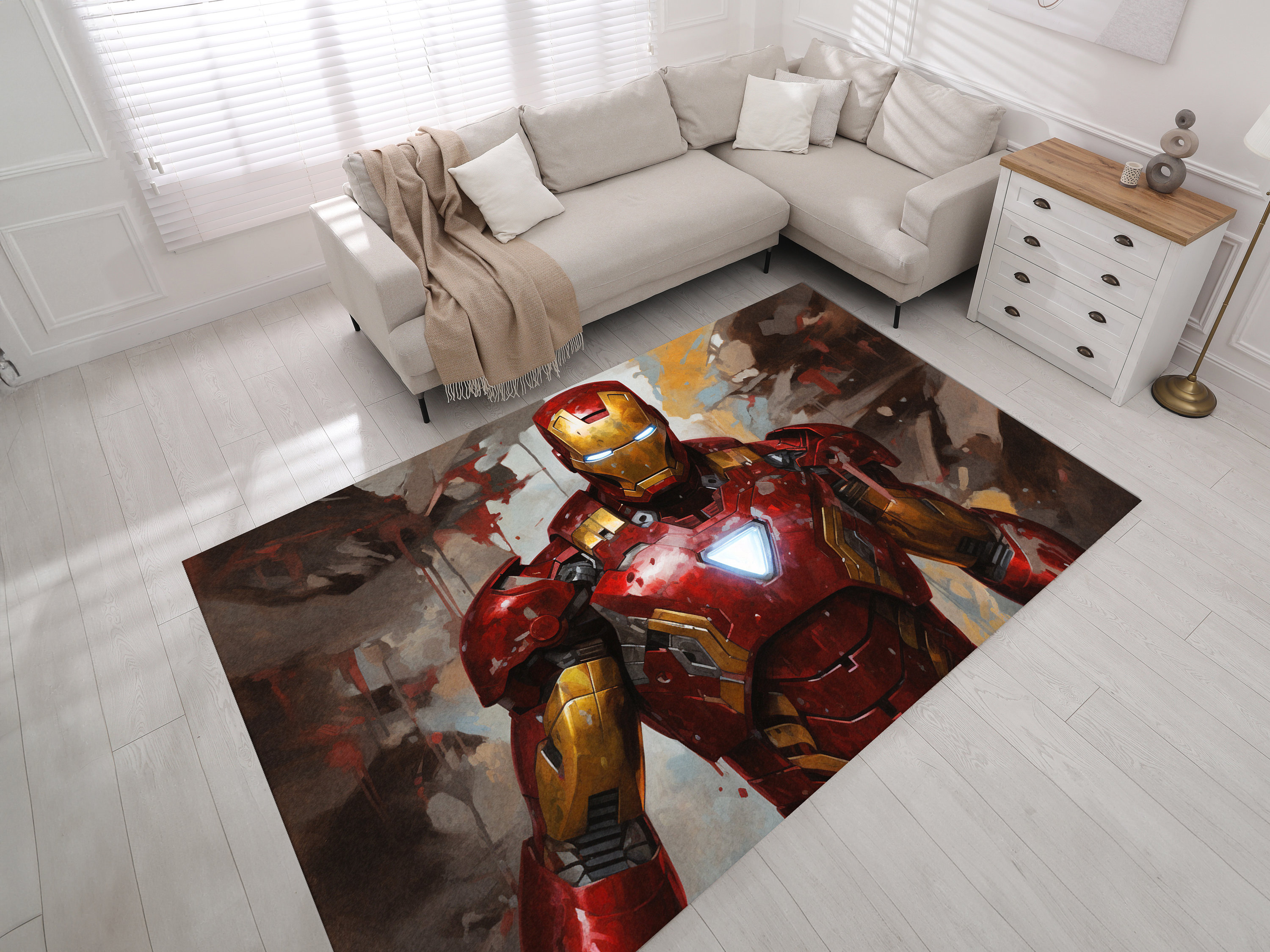 Iron Man Rug, Superhero Rug, Cartoon Rug, Custom Rug, Outdoor Rug ...