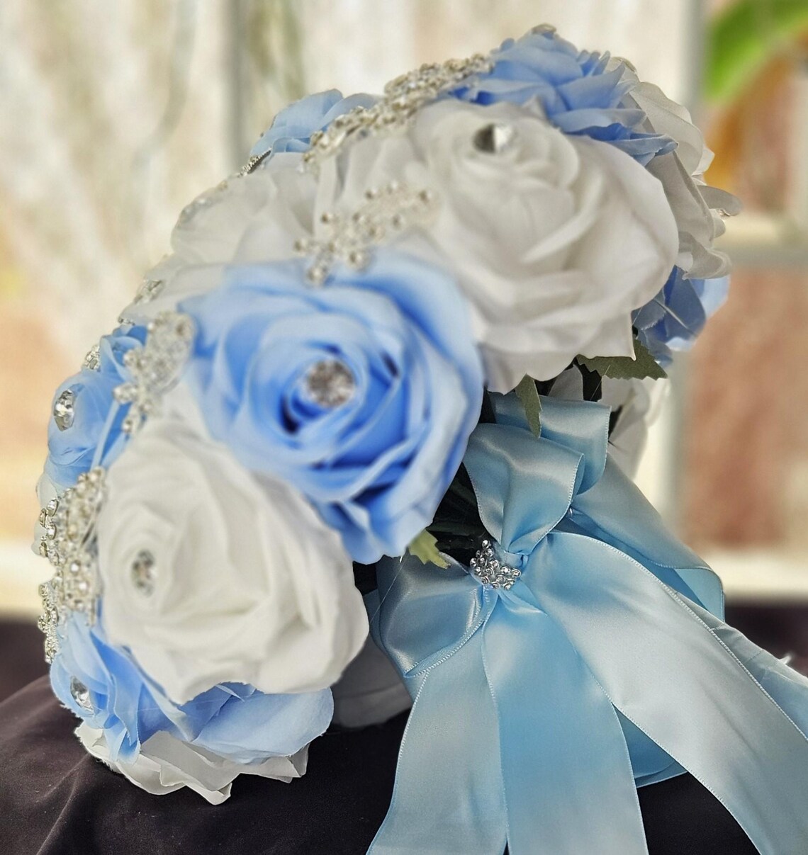 Baby Blue Quinceañera Ramos, Bouquet, Baby Blue and White Flowers ...