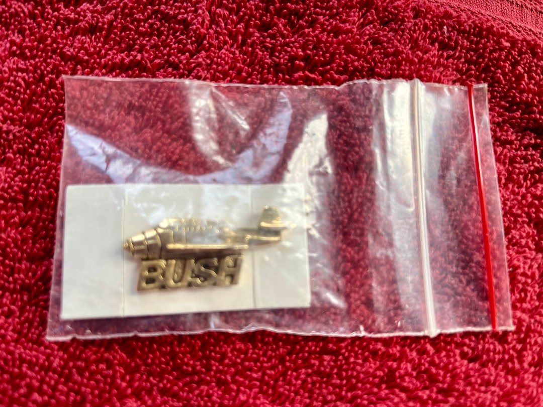 Vintage Airplane George Bush Campaign Pinback Lapel Pin Brass Unopened ...