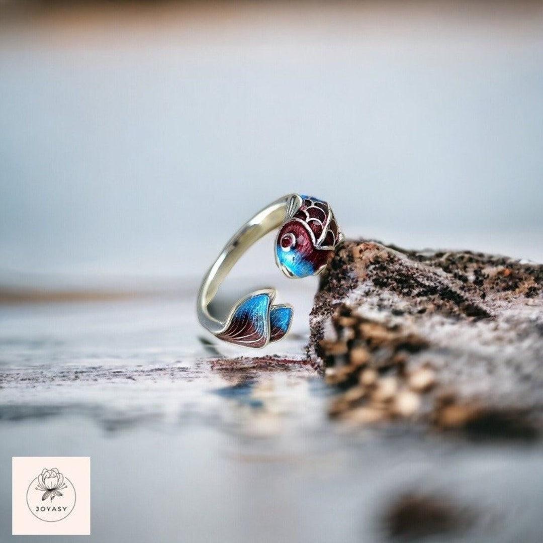 Koi Fish Ring Adjustable Lucky Charm Ring Japanese Koi Cute Animal Ring ...