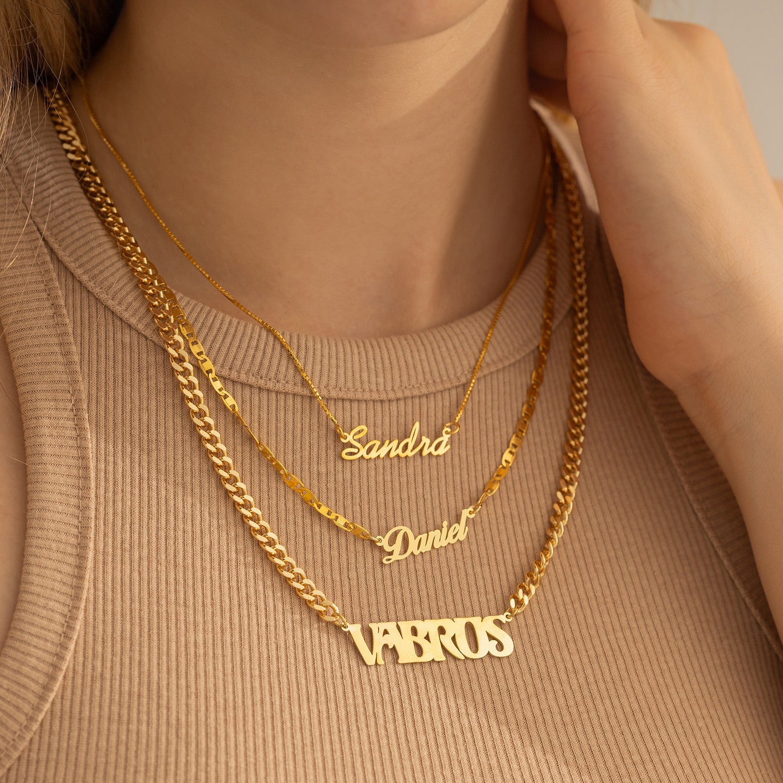 14K Gold Custom Name Necklace, Personalized Name Necklace, Gold Name ...