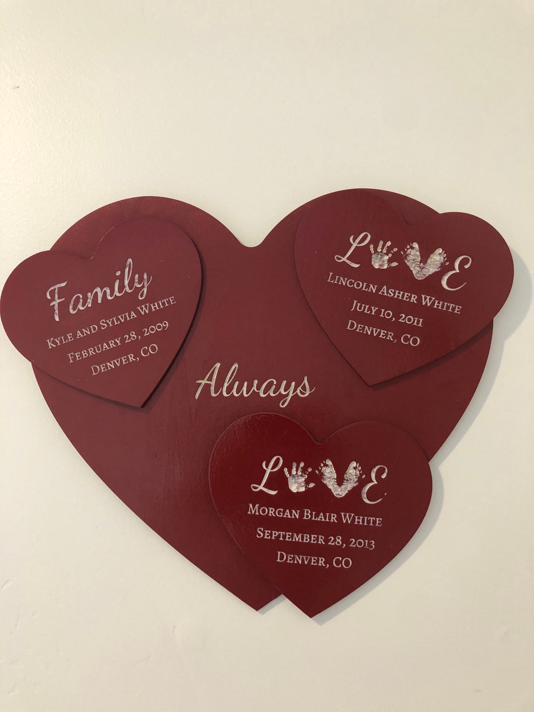 Personalized Family Heart Names Heirloom Keepsake - Etsy