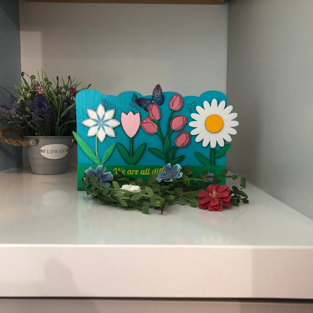 Hand-painted Inspirational Floral Wall Art 'unity in Diversity' Motif ...