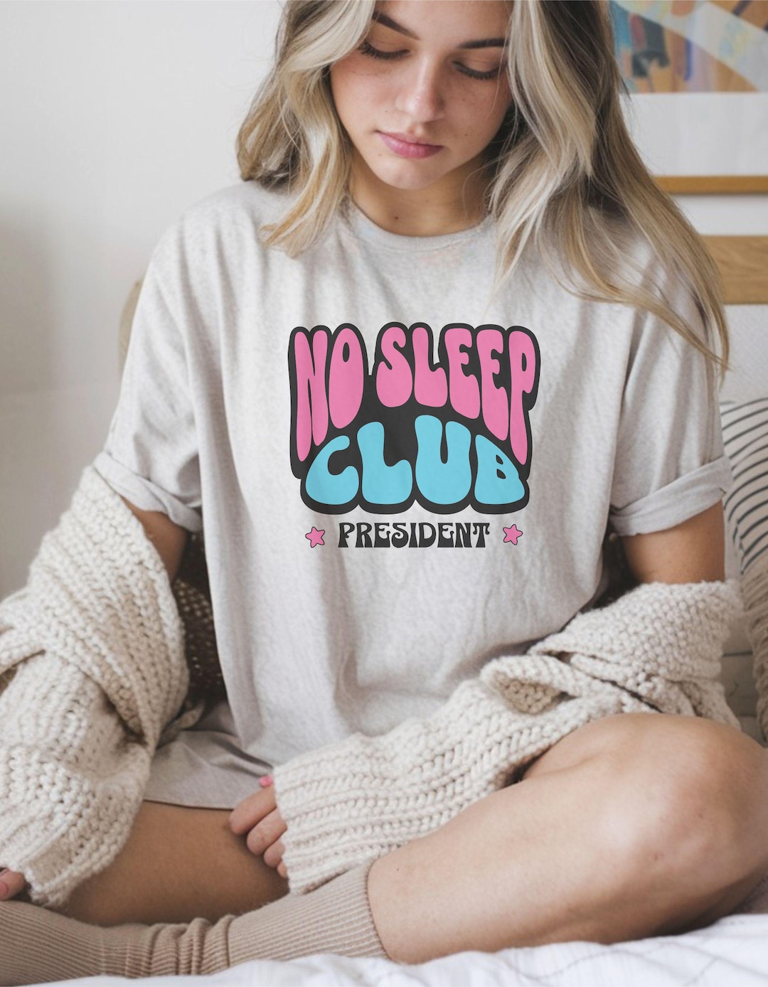 No Sleep Club Tshirt Retro Bold Streetwear Gift for Mom Sleepless ...