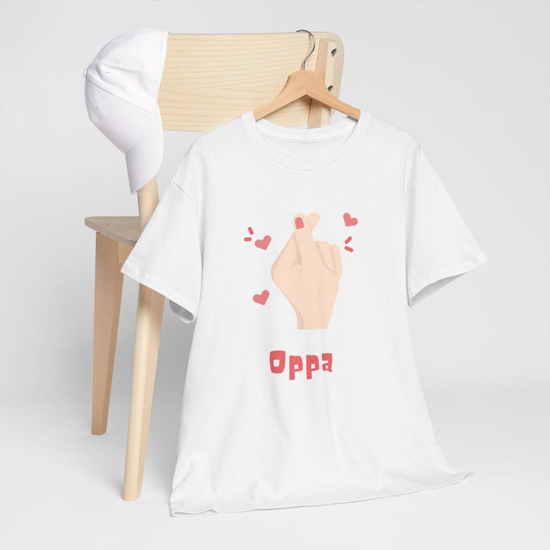 K-pop Inspired Unisex Tee, Cute Oppa Hand Gesture T-shirt, Ideal Gift ...