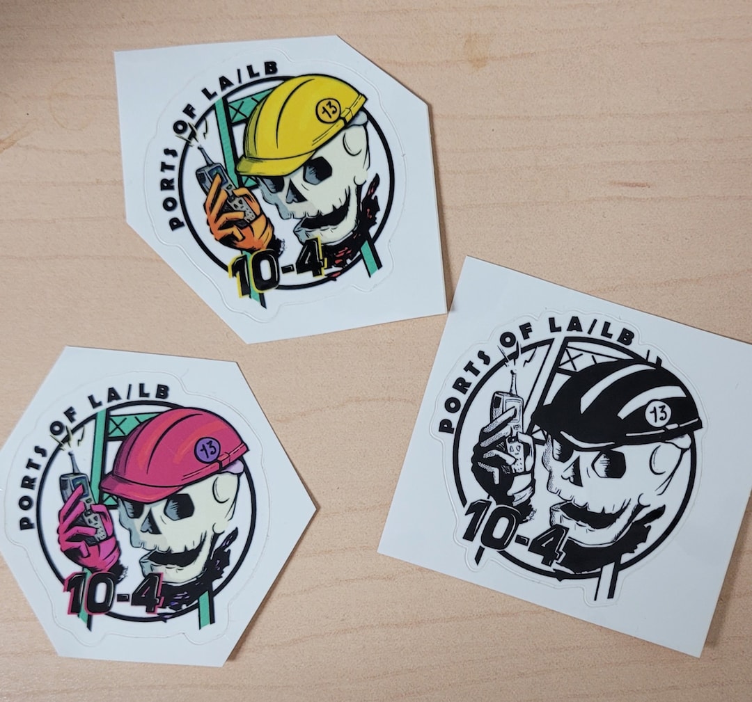 Longshoreman Stickers - Port of LA/LB - Skull Stickers - Multi Color ...